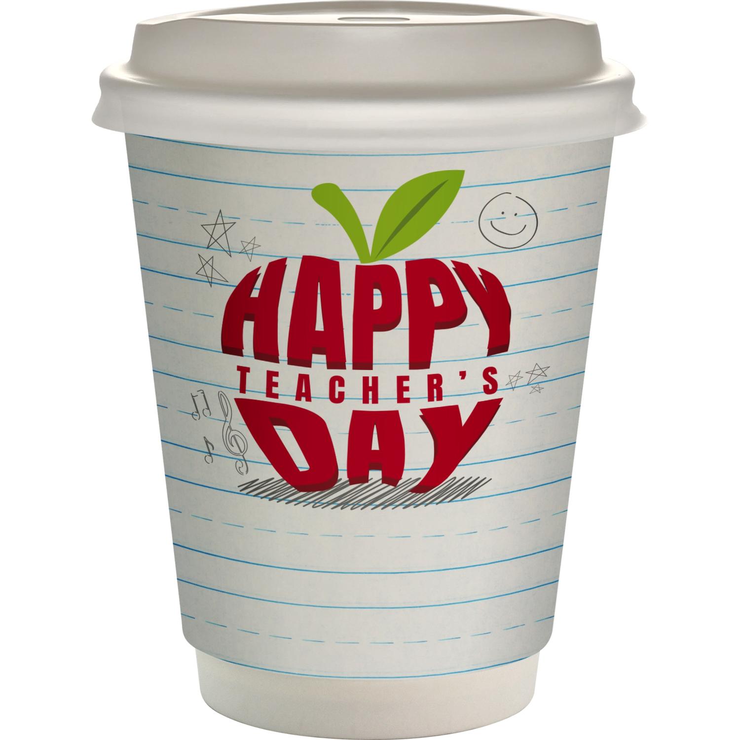 12 oz. Teacher Full Color Paper Cup with Lid – PrintedPaperCups.com