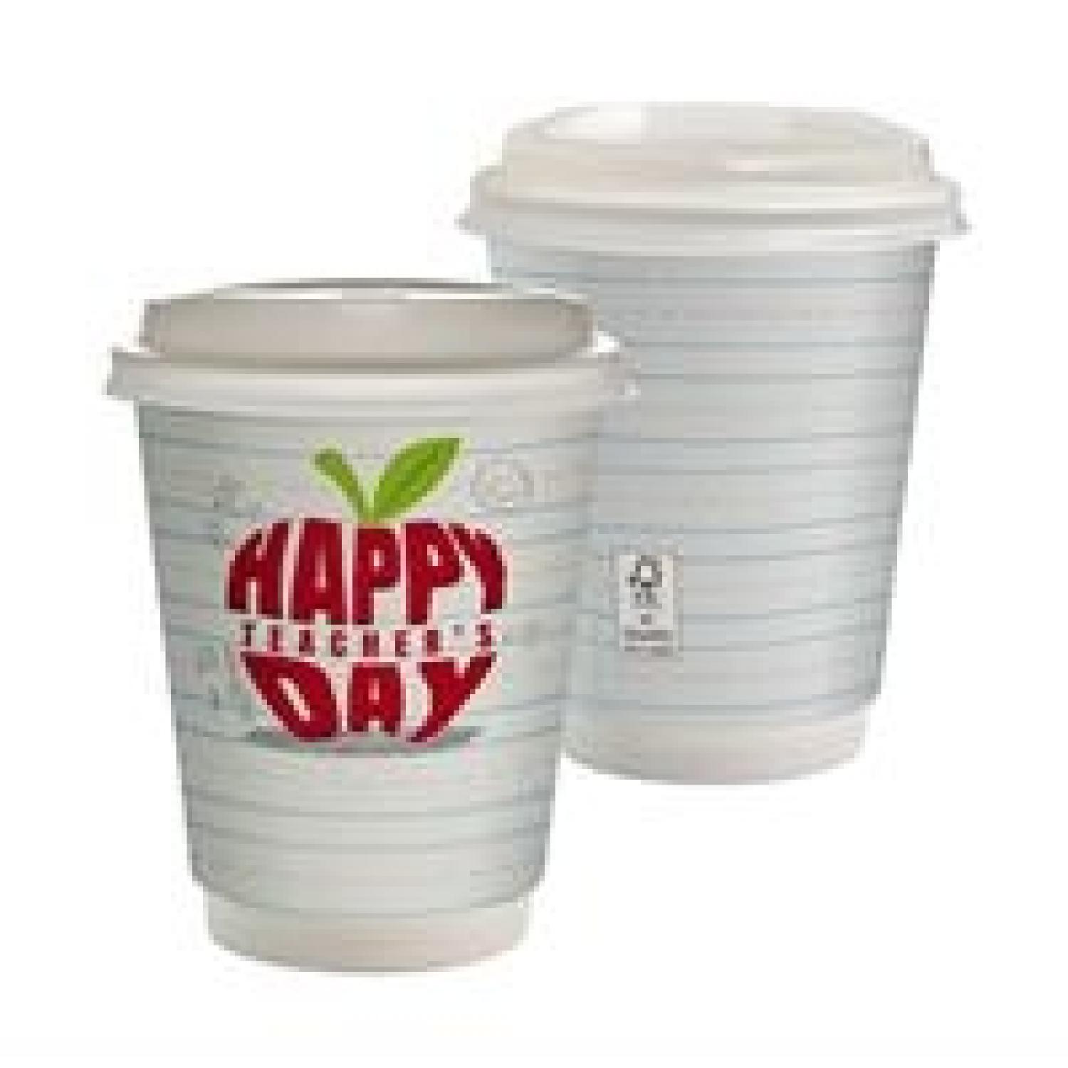 12 oz. Teacher Full Color Paper Cup with Lid – PrintedPaperCups.com