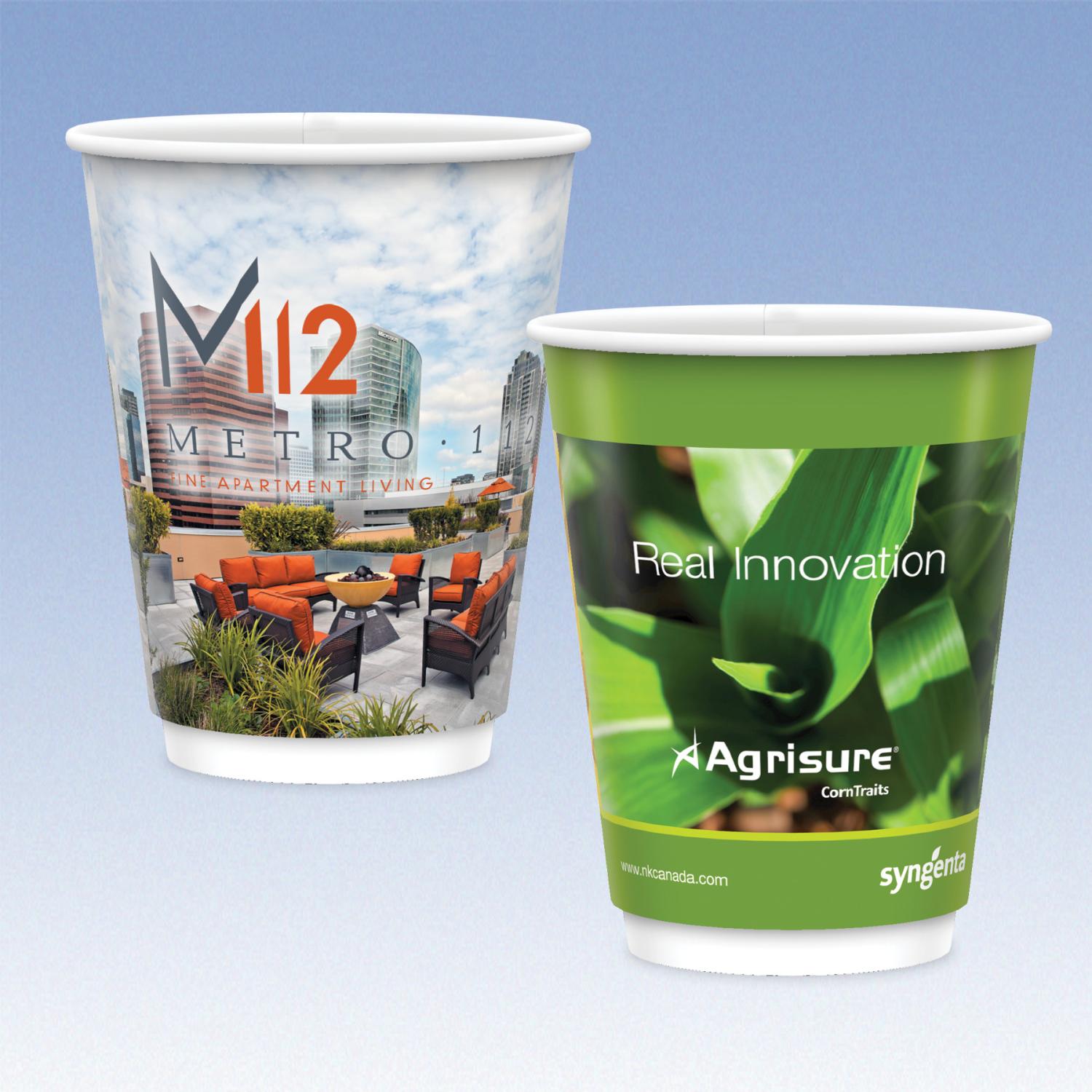 12 oz-Vx2® Gloss Double Wall Insulated Paper Cups – PrintedPaperCups.com